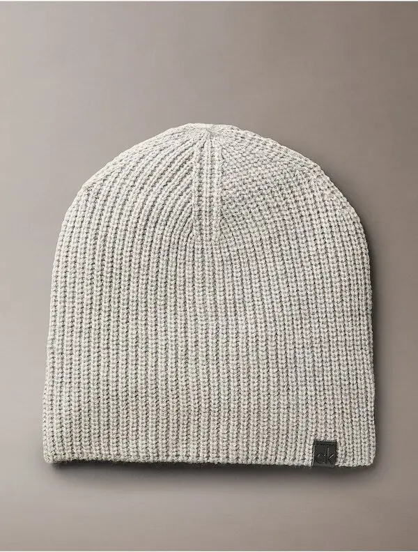 Calvin Klein Ribbed Beanie - History Heather