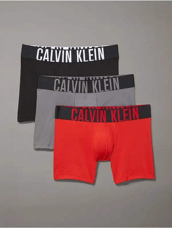 Calvin Klein Intense Power Micro 3-pack Boxer Brief - Black / Grey Sky / Pompeian Red