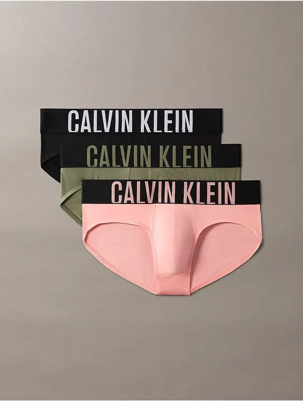 Calvin Klein Intense Power Micro 3-pack Hip Brief - Black/sugar Pink/deep Lichen Green