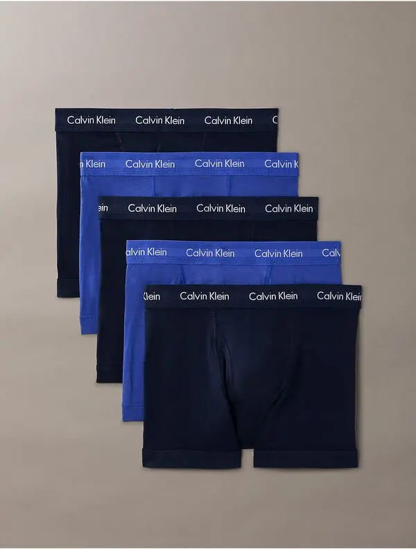 Calvin Klein Cotton Stretch 5-pack Trunk - Blue Shadow / Cobalt