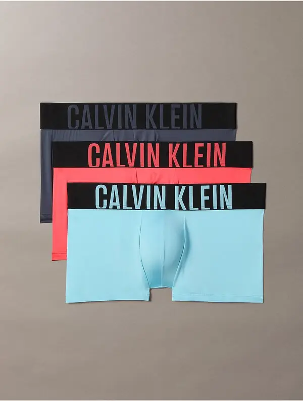 Calvin Klein Intense Power 3-pack Low Rise Trunk - Ombre Blue/chilly Blue/punch Pink