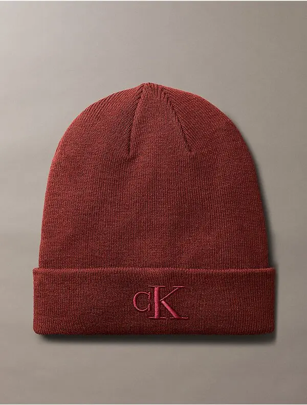 Calvin Klein Monogram Logo Beanie - Rustic Root