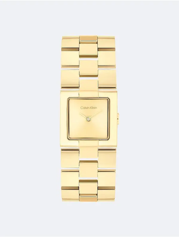 Calvin Klein Grid Link Bracelet Watch - Gold