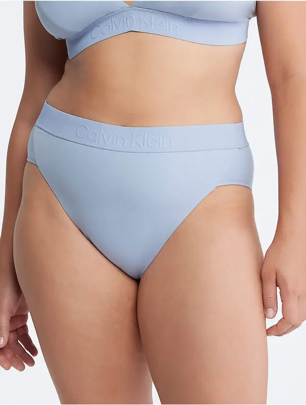 Calvin Klein Core Tonal High Waist Bikini Bottom - Blue Chime