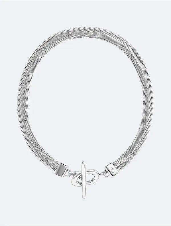 Calvin Klein Snake Chain Necklace - Silver