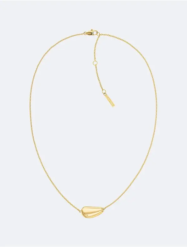 Calvin Klein Drop Pendant Link Necklace - Gold