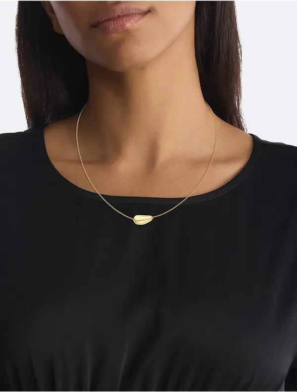 Calvin Klein Drop Pendant Link Necklace - Gold