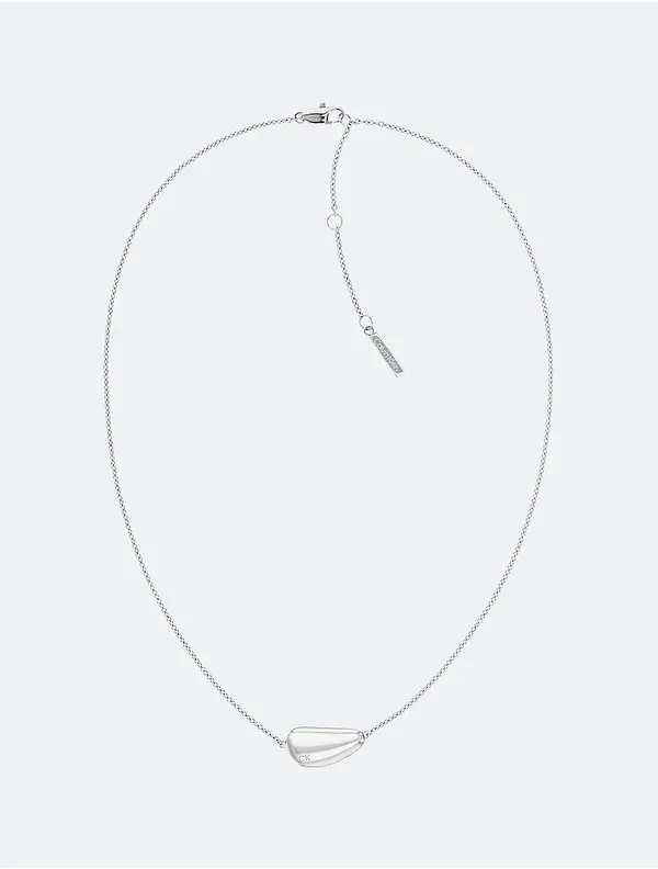 Calvin Klein Drop Pendant Link Necklace - Silver