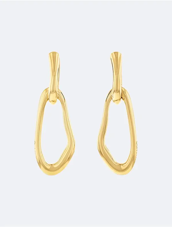 Calvin Klein Organic Chain Link Earrings - Gold