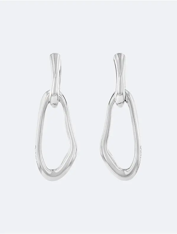 Calvin Klein Organic Chain Link Earrings - Silver