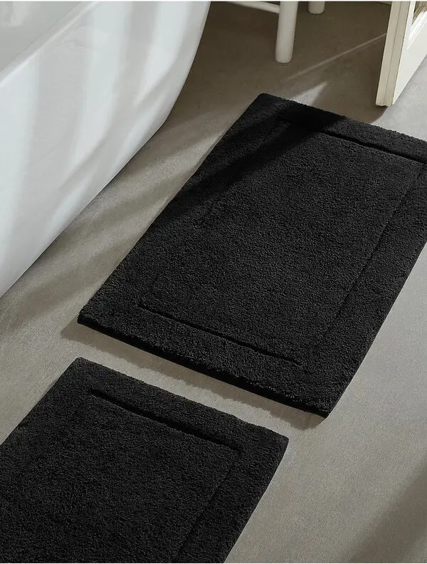 Calvin Klein Essence Solid Tufted 2-pack Bath Rug Set - Black