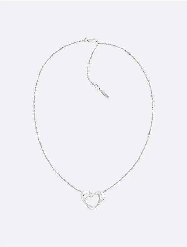 Calvin Klein Asymmetric Heart Pendant Necklace - Silver