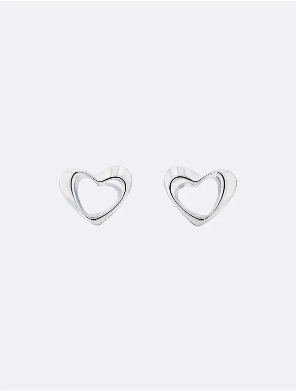Calvin Klein Asymmetric Heart Stud Earrings - Silver