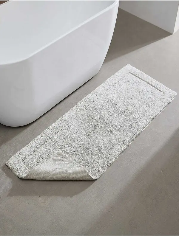 Calvin Klein Essence Solid Runner Bath Rug - Silver Grey