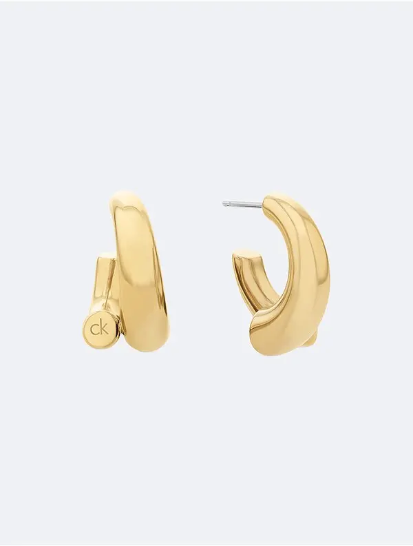 Calvin Klein Sculptural Round Earrings - Gold