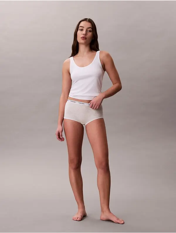 Calvin Klein Icon Logo Boyshort - Snow Heather