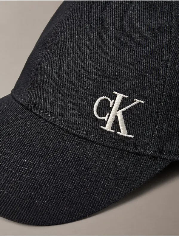 Calvin Klein Brushed Cotton Twill Baseball Cap - Black