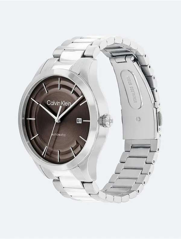 Calvin Klein Automatic H-link Bracelet Watch - Brown