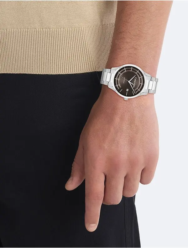 Calvin Klein Automatic H-link Bracelet Watch - Brown