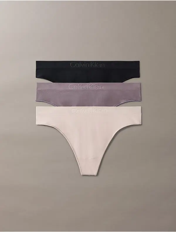 Calvin Klein Bonded Flex 3-pack Mid Rise Thong - Cedar Multi