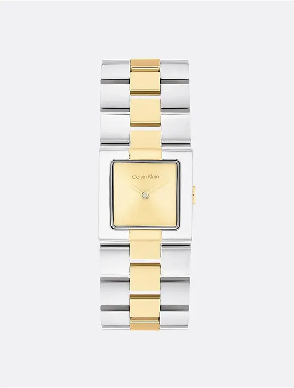 Calvin Klein Grid Link Bracelet Watch - Gold