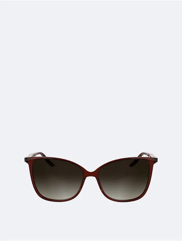 Calvin Klein Slim Butterfly Sunglasses - Transparent Burgundy