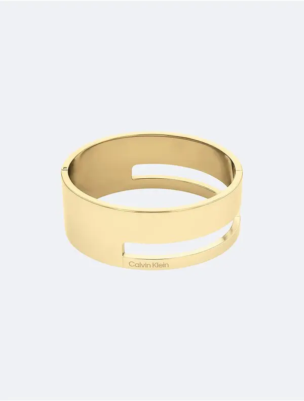 Calvin Klein Sculptural Hinged Bangle - Gold