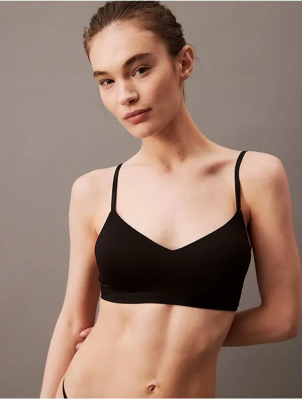 Calvin Klein Form To Body Lightly Lined Bralette - Black