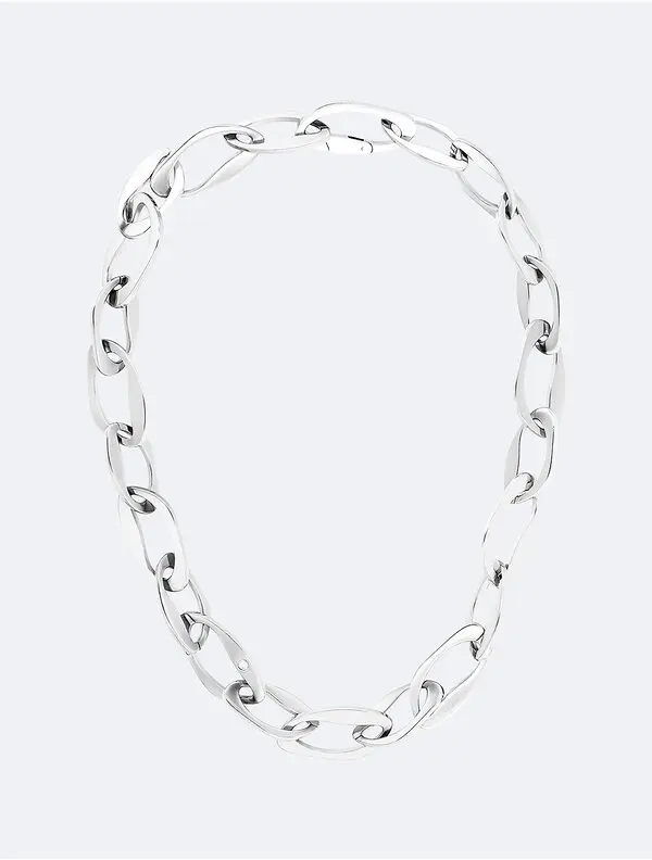 Calvin Klein Organic Shape Link Chain Necklace - Silver