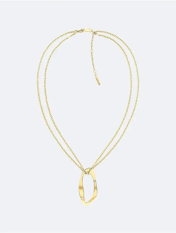 Calvin Klein Round Pendant Necklace - Gold