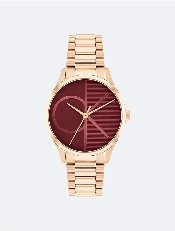 Calvin Klein Texture Logo Bracelet Watch - Red