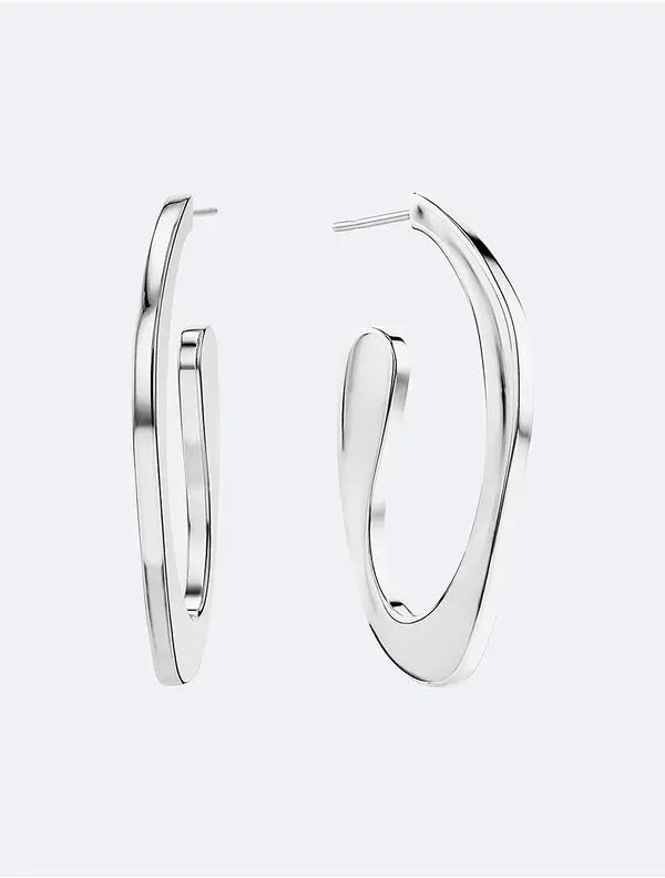 Calvin Klein Round Organic Earrings - Silver