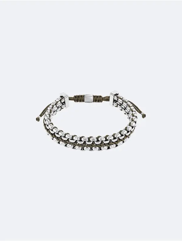 Calvin Klein Braided Link Bracelet - Green / Stainless Steel
