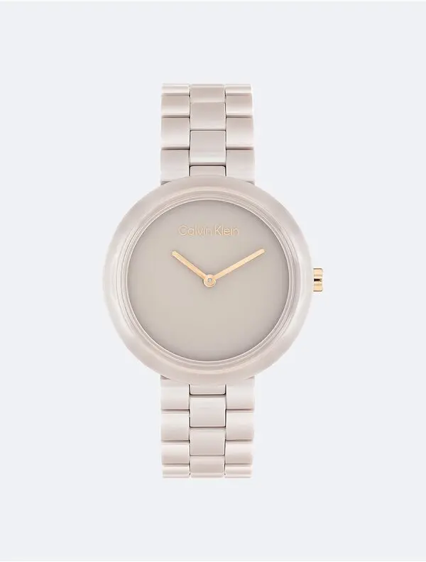 Calvin Klein Monochromatic Ceramic Case Watch - Beige