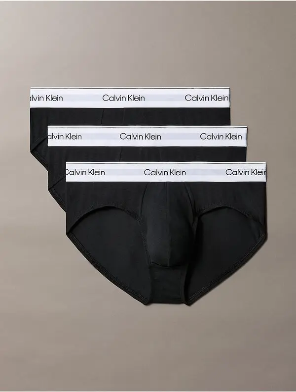 Calvin Klein Icon Cotton Stretch 3-pack Hip Brief - Black