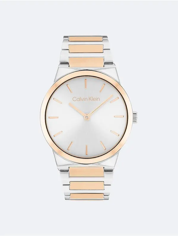 Calvin Klein Minimalist Integrated Link Bracelet 32mm Watch - Two Tone