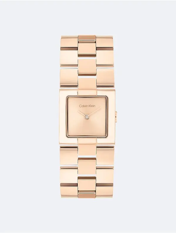 Calvin Klein Grid Link Bracelet Watch - Rose Gold
