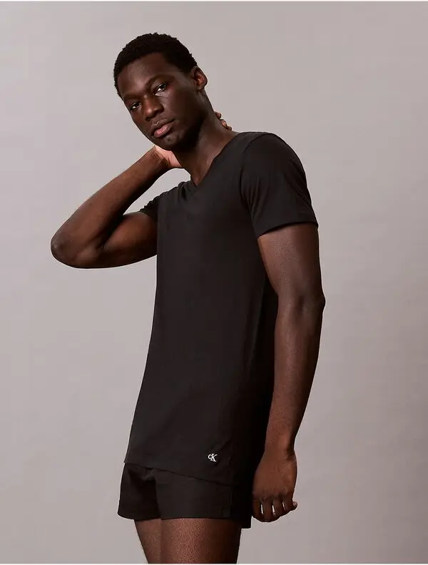 Calvin Klein Cotton Classics 3-pack Classic Fit V-neck T-shirt - Black