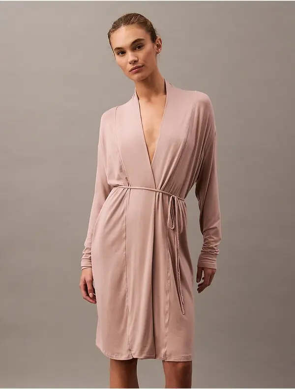 Calvin Klein Ultra Light Modal Lounge Robe - Summer Taupe