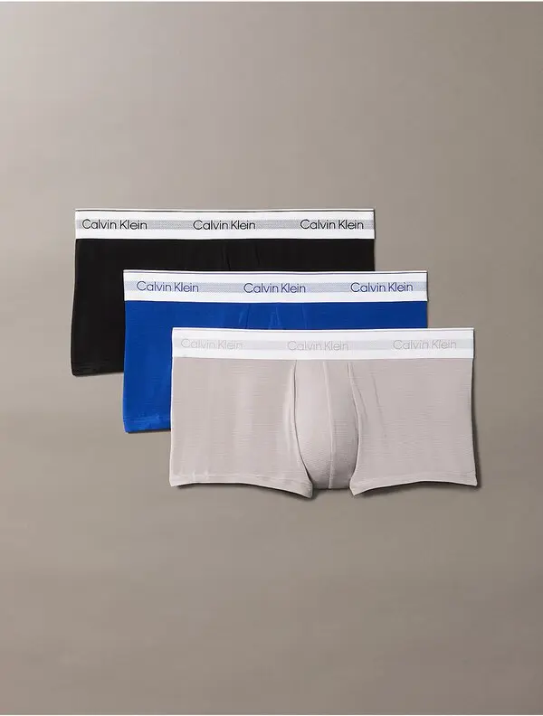 Calvin Klein Modern Air 3-pack Low Rise Trunk - Black / Royalty / Ash