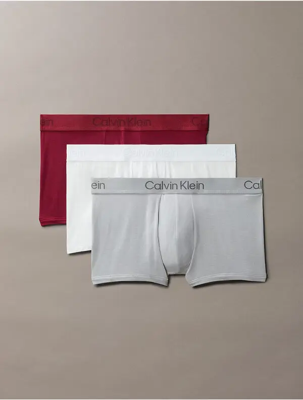 Calvin Klein Ultra Soft Modal 3-pack Trunk - Greatest Grey / Beet Red / Icy Grey