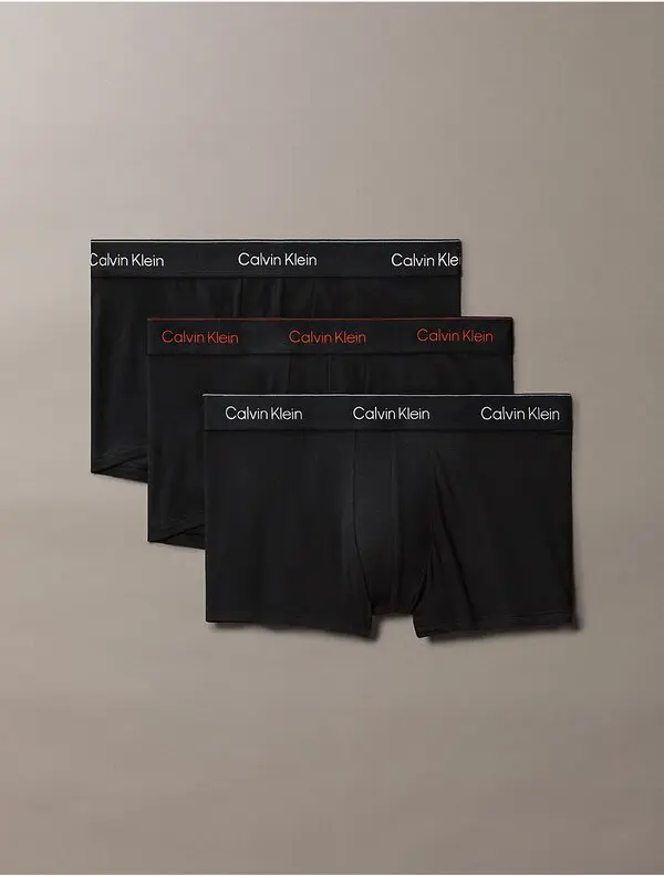 Calvin Klein Icon Cotton Stretch 3-pack Low Rise Trunk - Black / Pumpkin / Casual Blue