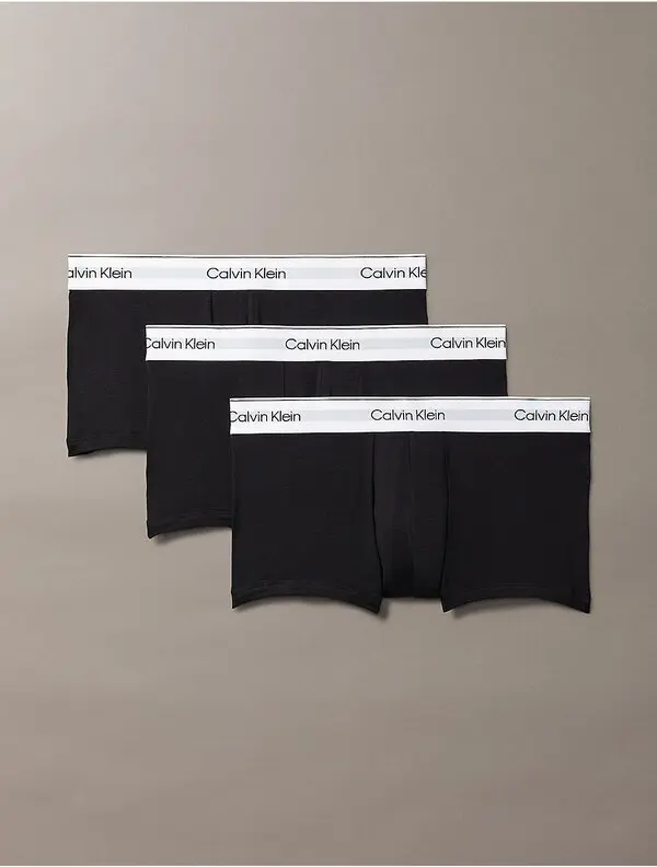 Calvin Klein Icon Cotton Stretch 3-pack Low Rise Trunk - Black/black/black