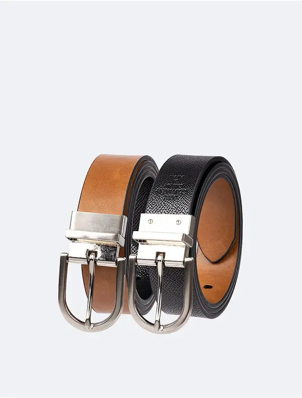 Calvin Klein Reversible Belt - Saddle/black