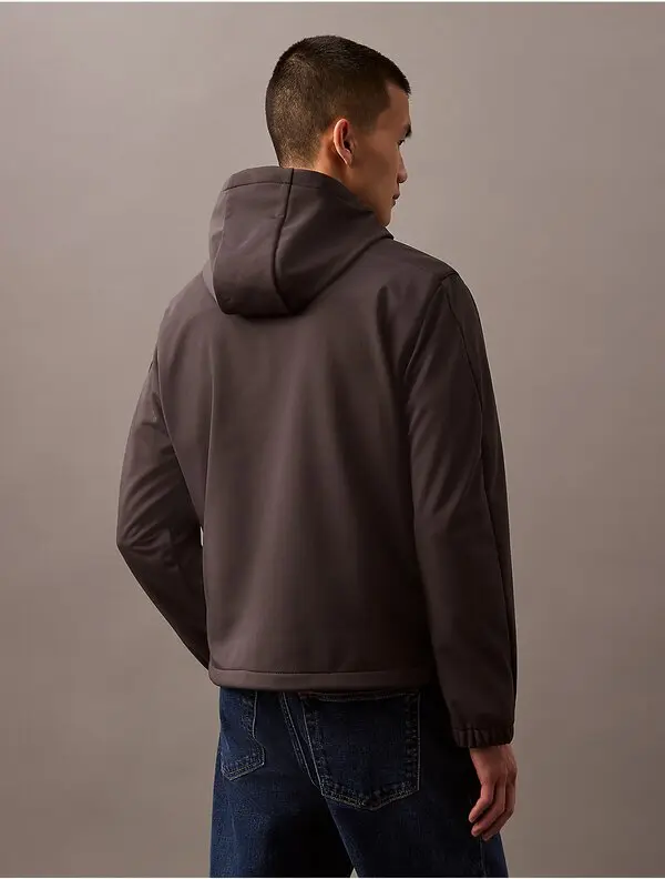 Calvin Klein Lined Soft Shell Hooded Jacket - Asphalt