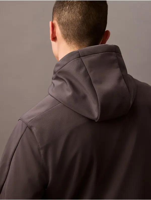 Calvin Klein Lined Soft Shell Hooded Jacket - Asphalt