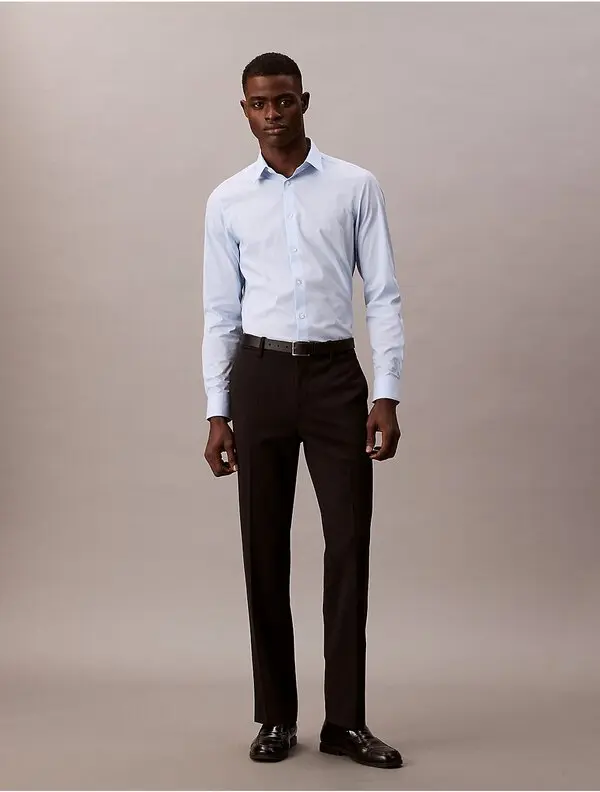 Calvin Klein Solid Slim Fit Button-down Shirt - Blue