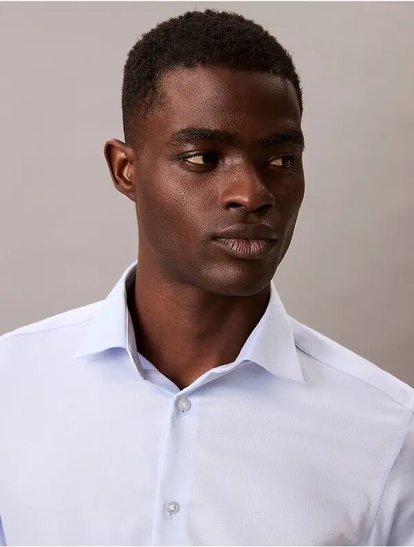 Calvin Klein Solid Slim Fit Button-down Shirt - Blue