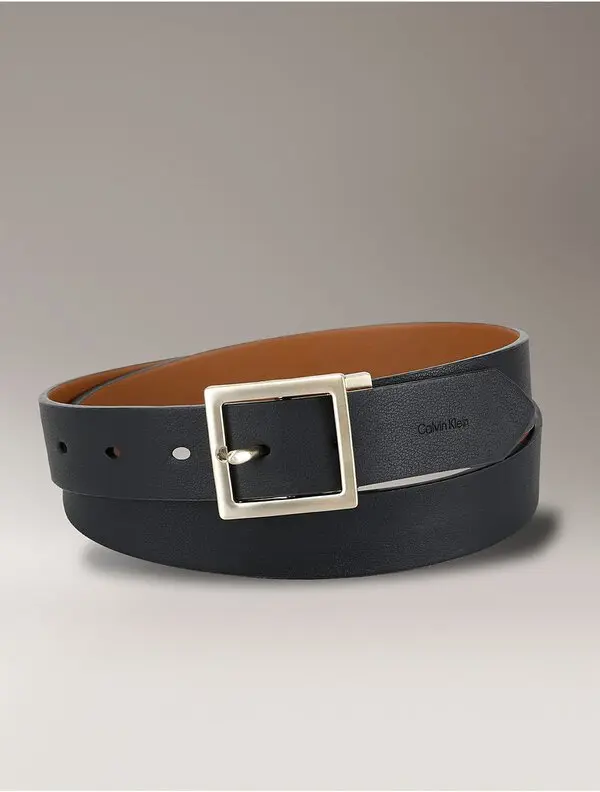 Calvin Klein Reversible Center Bar Buckle Belt - Black / Nuthatch