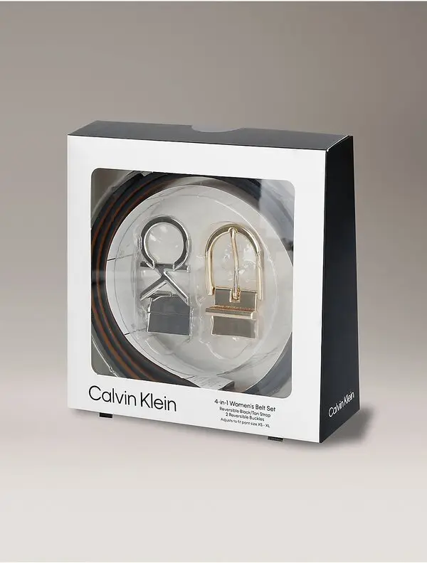 Calvin Klein Reversible Belt Set - Black / Tan